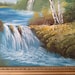 Oil Painting. Landscape Depicting Mountains, Birches and a Stream. the ...