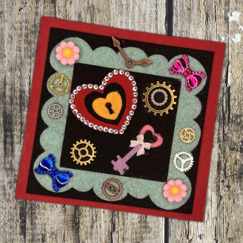 PDF SVG DIY Lock Key Valentine Card Kit Felt Craft Template - Etsy