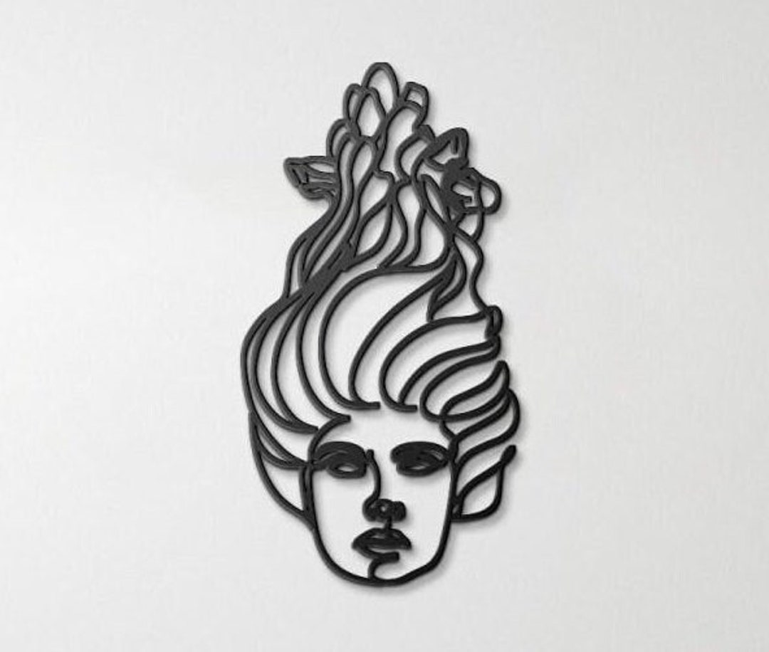 Medusa Metal Line Art Greek Mythology Wall Art Medusa Artwork Medusa ...
