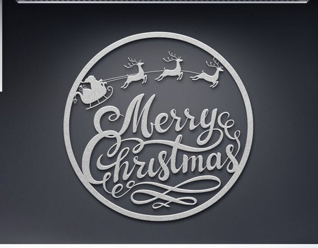 Metal Merry Christmas Sign Merry Christmas Metal Wall Sign Etsy