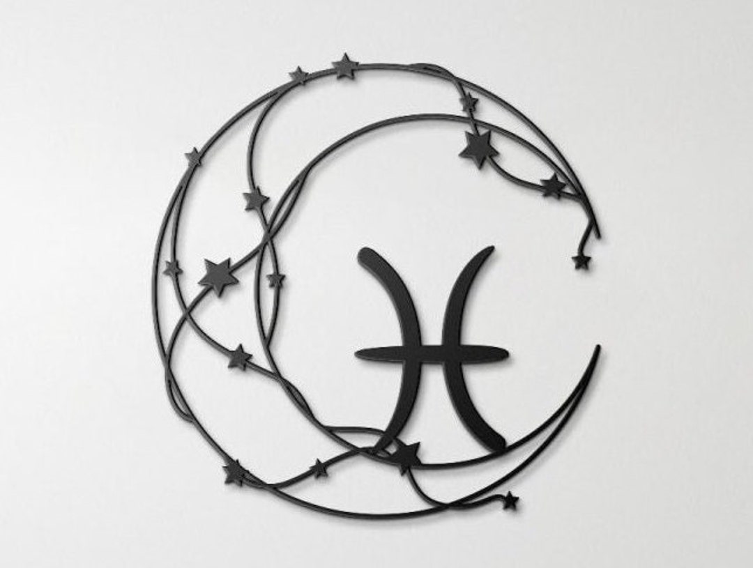 Pisces Moon Metal Wall Art Pisces Wall Decor Pisces Art Pisces Wall Art ...