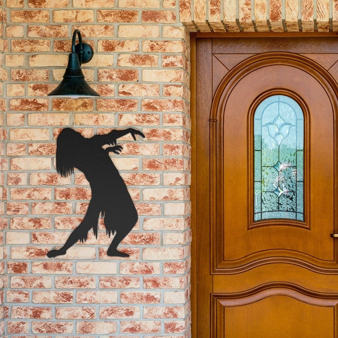 Zombie Woman in Nightgown Halloween Metal Sign Halloween Metal Decor ...