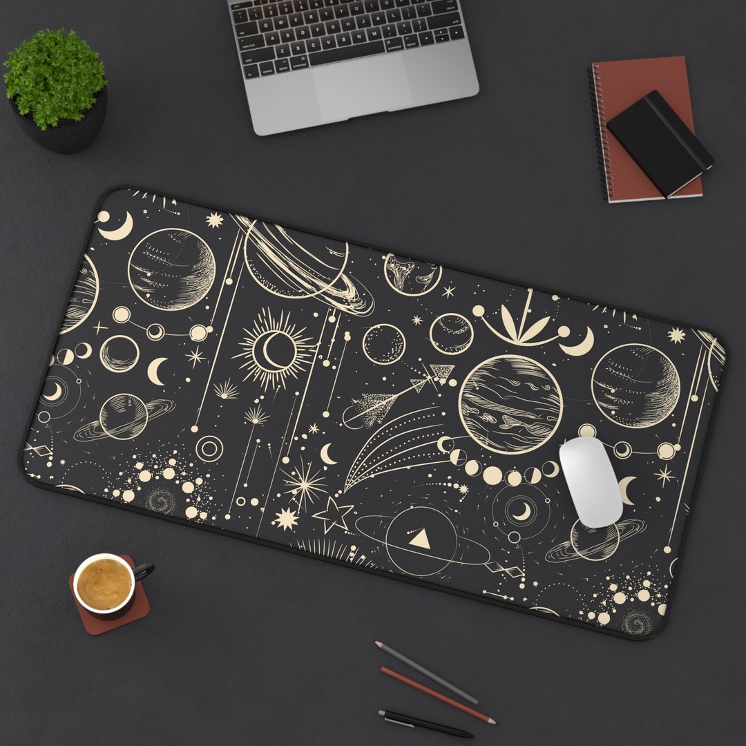 Celestial Desk Mat Space Desk Mat Witchy Desk Mat Gift for Nerds Nerdy ...