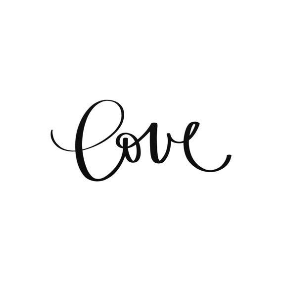 Love Word Art Cursive