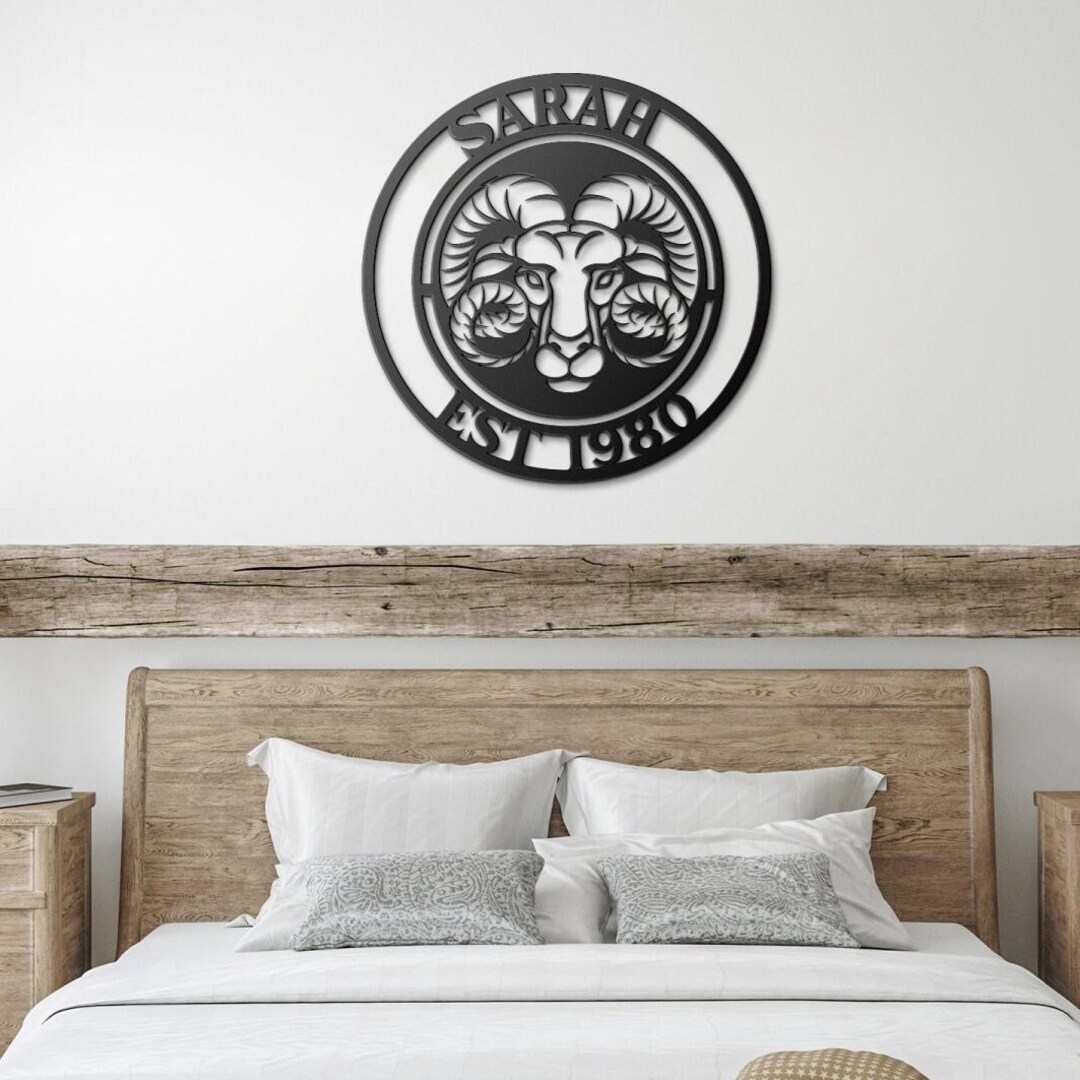 Aries Zodiac Sign Custom Metal Wall Art Aries Personalized Wall Art ...