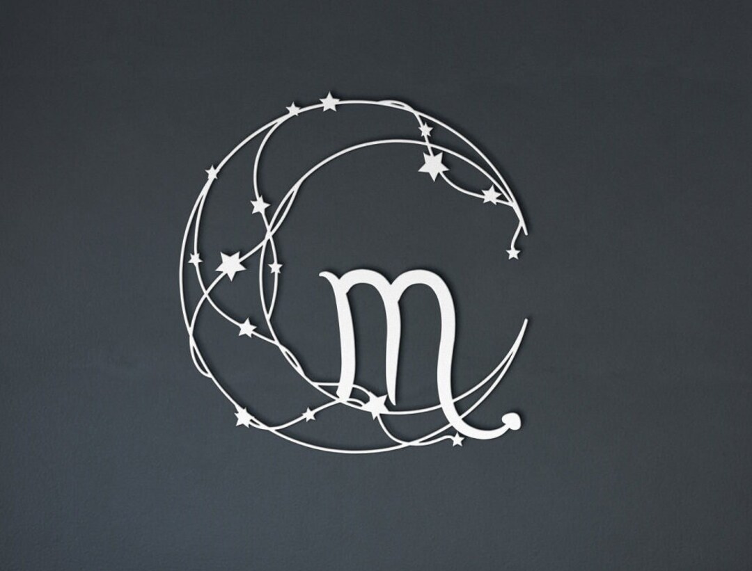 Scorpio Moon Metal Wall Art Scorpio Wall Decor Scorpio - Etsy