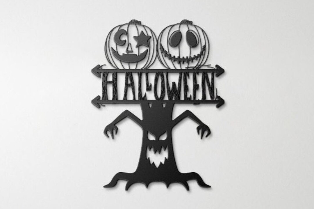 Halloween Metal Sign Halloween Decor Halloween Metal Wall Art Halloween ...