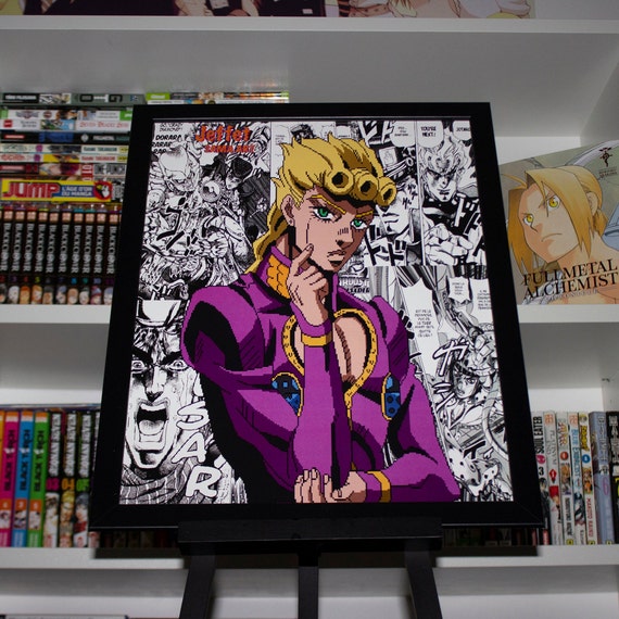 Cadre Pixel Art Giorno Giovanna Jojos Bizarre adventure | Etsy