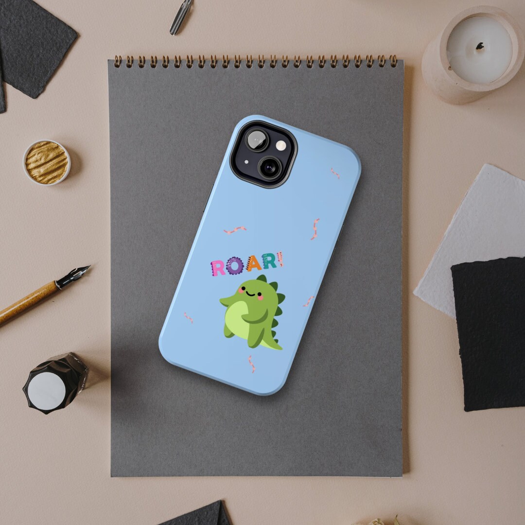 Baby Blue Cute Kawaii Dinosaur iPhone Case Korean Minimalist - Etsy