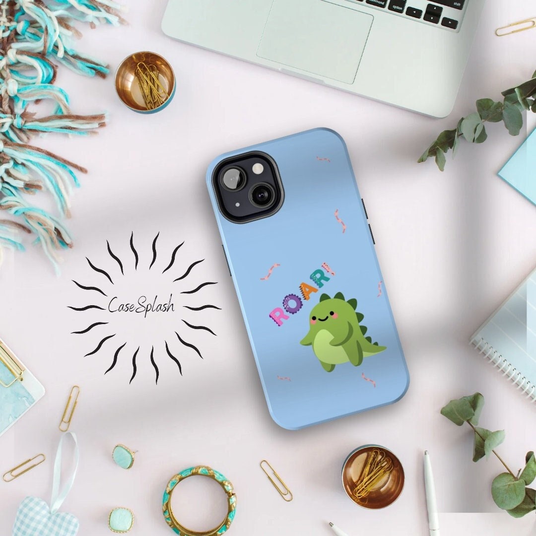 Baby Blue Cute Kawaii Dinosaur iPhone Case Korean Minimalist - Etsy