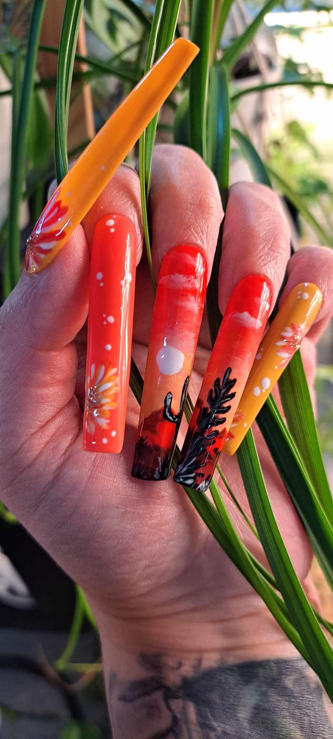 Desert Sunset Inspired Press-on Nails- Custom Made to Order - Etsy