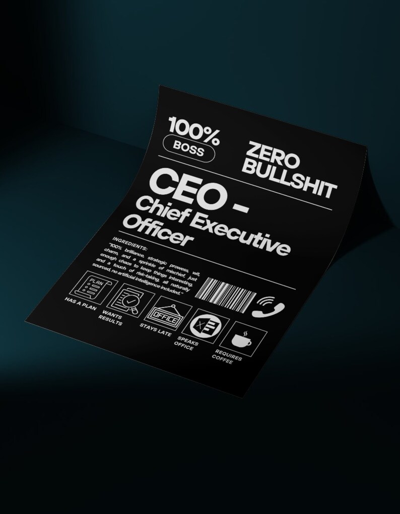 CEO Print File Svg-pdf-png in Black and White for Textiles or Other ...