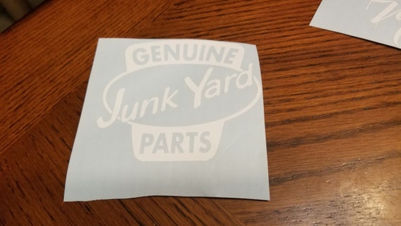 Paper Genuine Junk Yard Parts vinyl decal car bumper sticker Paper ...