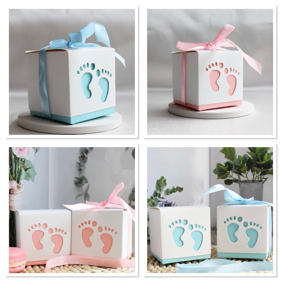 Small Baby Feet Design Gift Box pink or Blue 6cmx6cmx6cm - Etsy