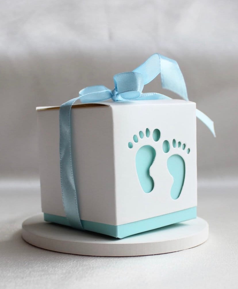 Small Baby Feet Design Gift Box pink or Blue 6cmx6cmx6cm - Etsy