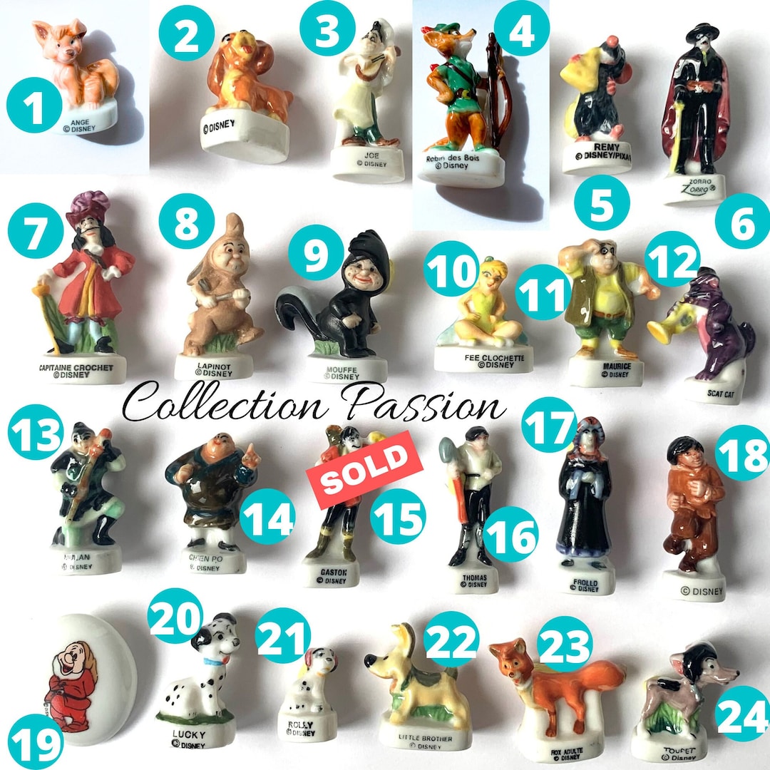 French FEVES DISNEY Miniature Figure, Mini Ceramic Figurines, King Cake ...