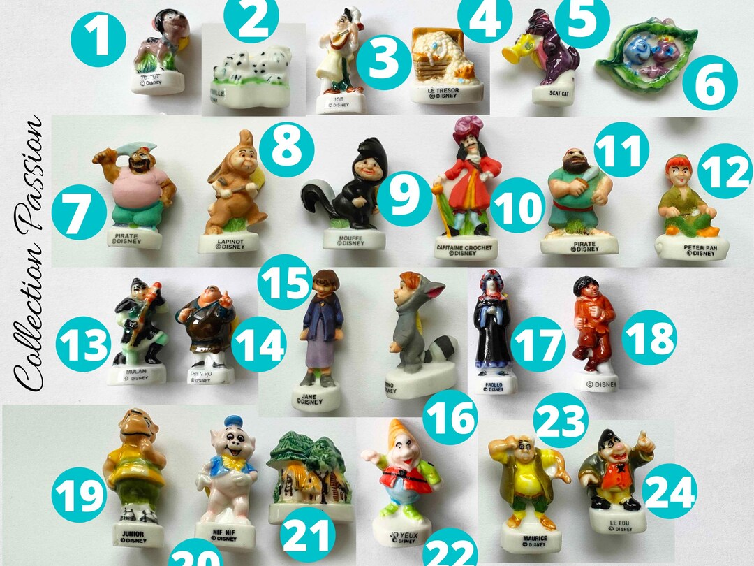 French FEVES DISNEY Miniature Figure, Mini Ceramic Figurines, King Cake ...