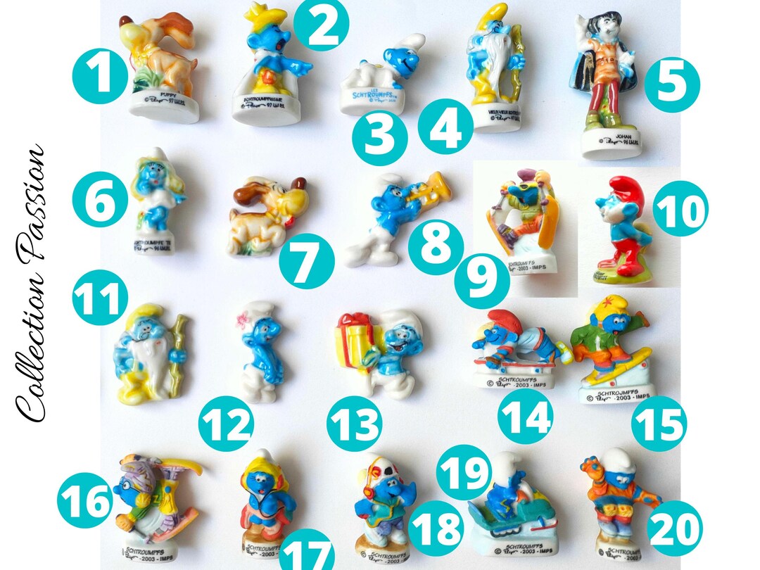 Feve of Your Choice SMURF Cake Toppers Miniature Hand Painted Porcelain ...