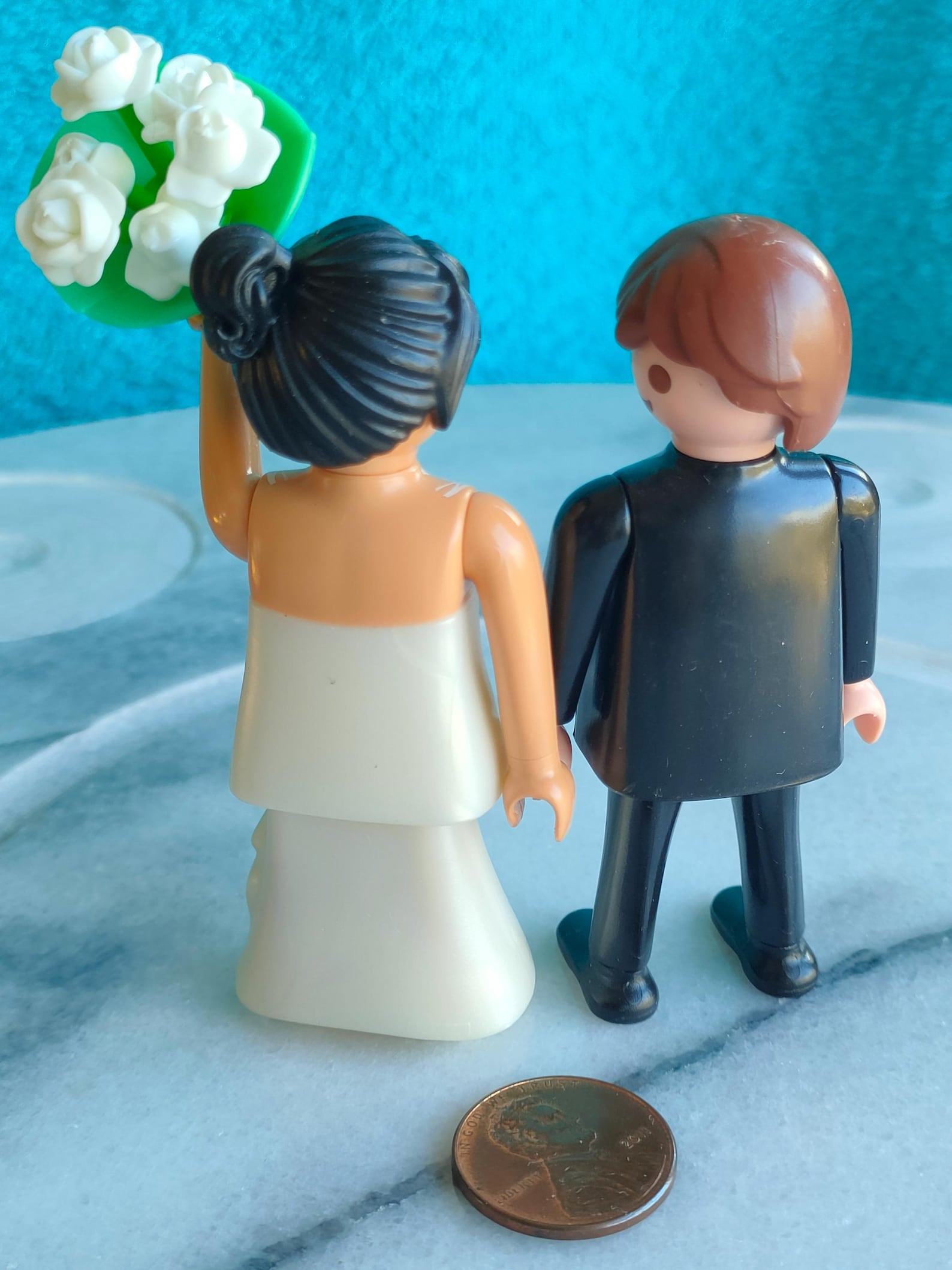 PLAYMOBIL BRIDE and GROOM Action Figure Toy, Wedding Cake Topper for ...