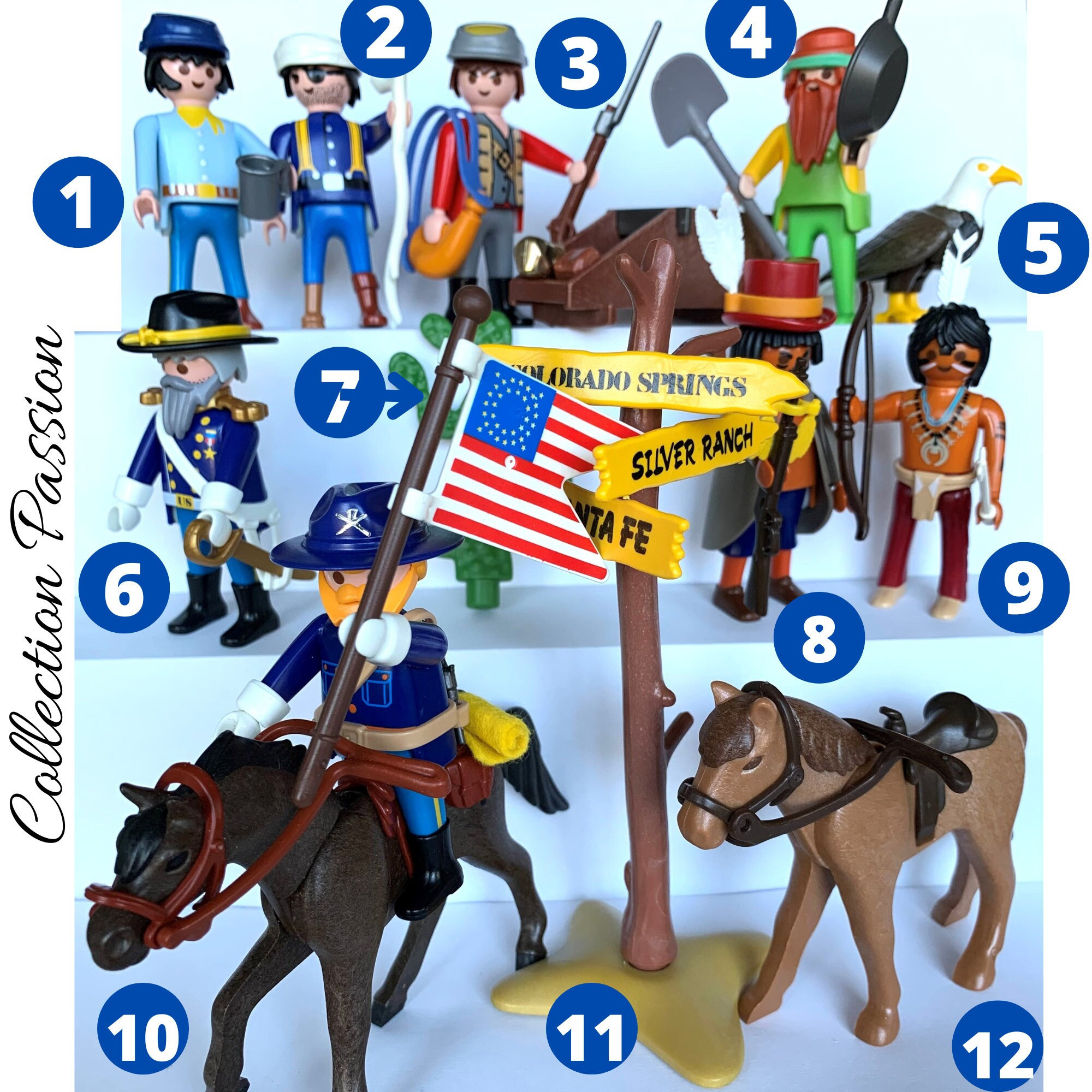 PLAYMOBIL Figure CAVALRY CIVIL War Horse Western Playmobile Vintage ...