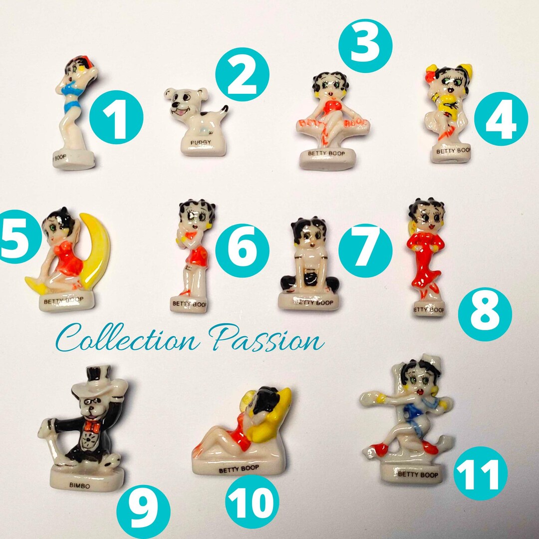 BETTY BOOP MINIATURE Porcelain Bean Mini Figure Cake Topper Decoration Cartoon Ceramic Tiny ...