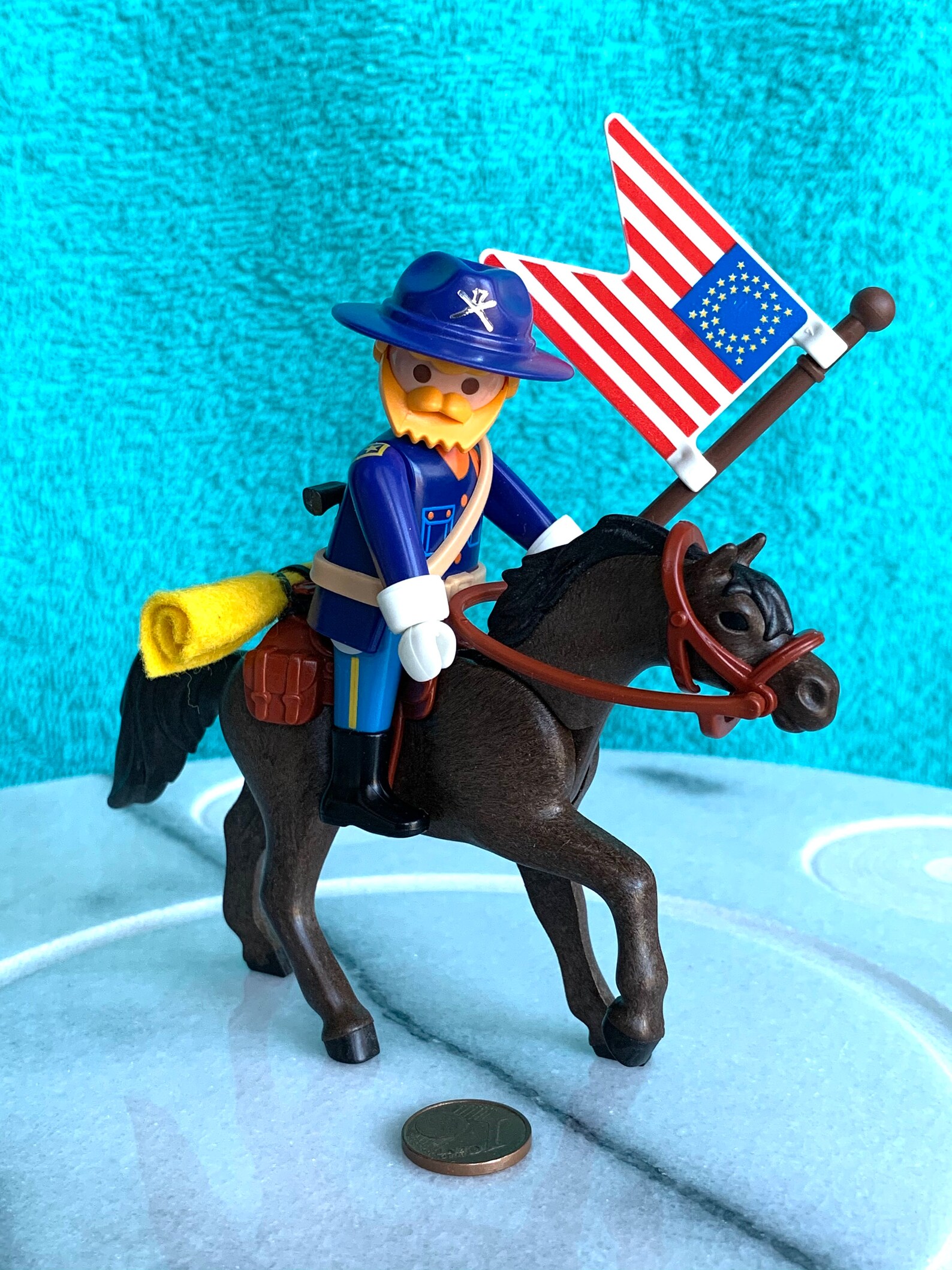 PLAYMOBIL Figure CAVALRY CIVIL War Horse Western Playmobile Vintage ...