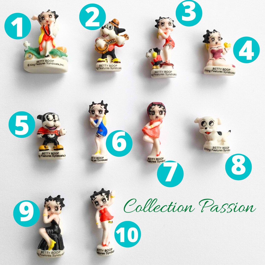 BETTY BOOP MINIATURE Porcelain Bean Mini Figure Cake Topper Decoration Cartoon Ceramic Tiny ...