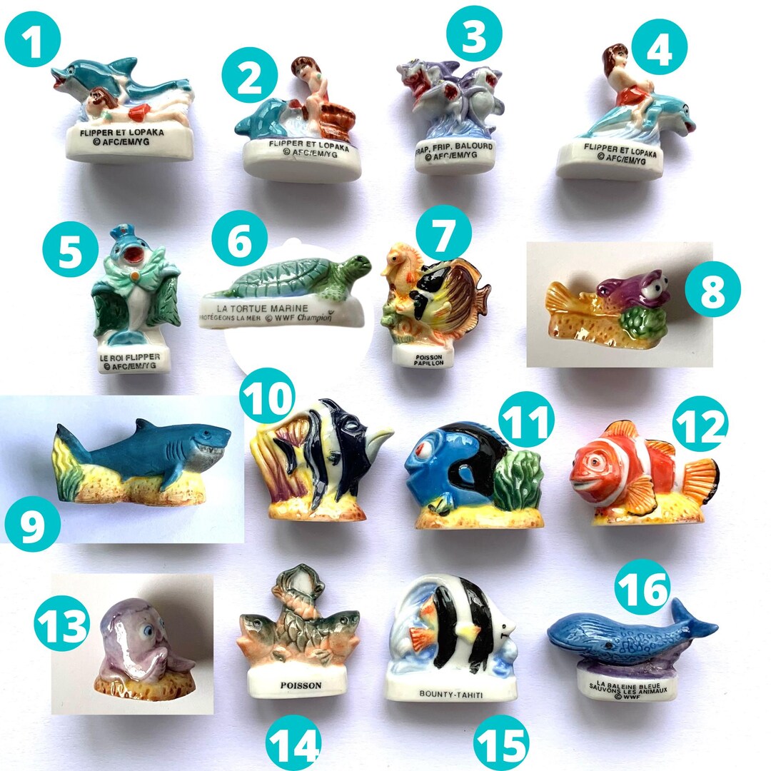 Feve NEMO FISH FLIPPER Dolphin, Animal Miniature Porcelain Mini Figure ...