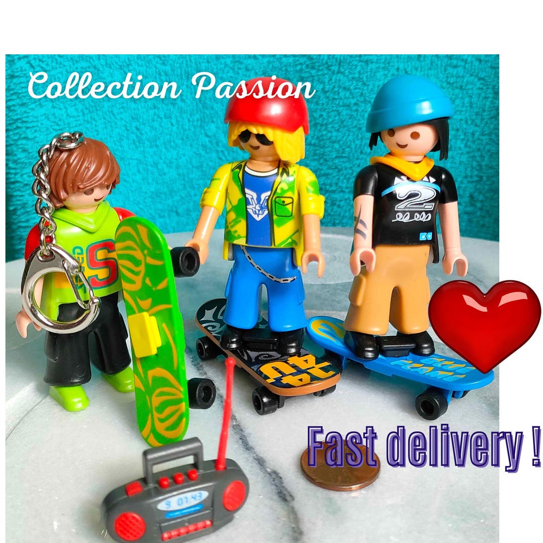 3 SKATEBOARD PLAYMOBIL FIGURES Toys, Perfect Gift for Your Kids Skate ...