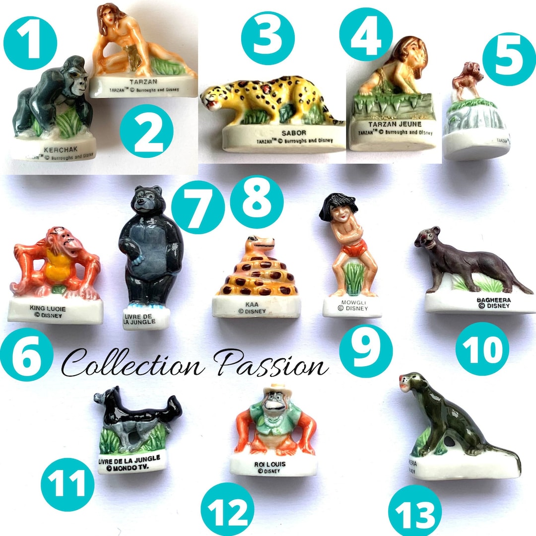Fève DISNEY TARZAN JUNGLE Book Miniature Glossy Porcelain Mini Figure ...