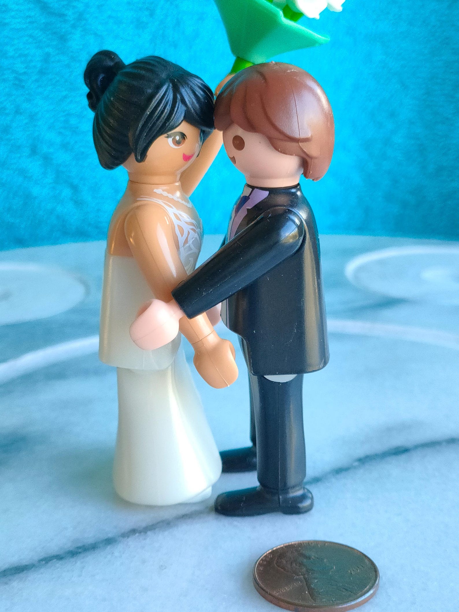 PLAYMOBIL BRIDE and GROOM Action Figure Toy, Wedding Cake Topper for ...