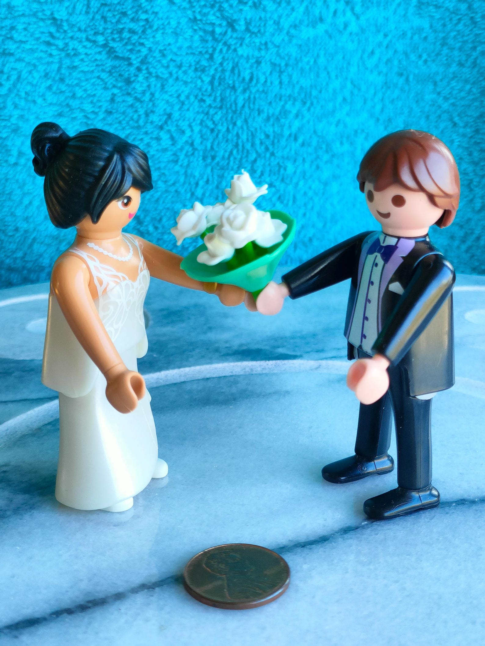 PLAYMOBIL BRIDE and GROOM Action Figure Toy, Wedding Cake Topper for ...