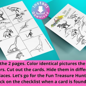 DINOSAUR TREASURE HUNT for Kids, Printable Dino Birthday Party Game ...