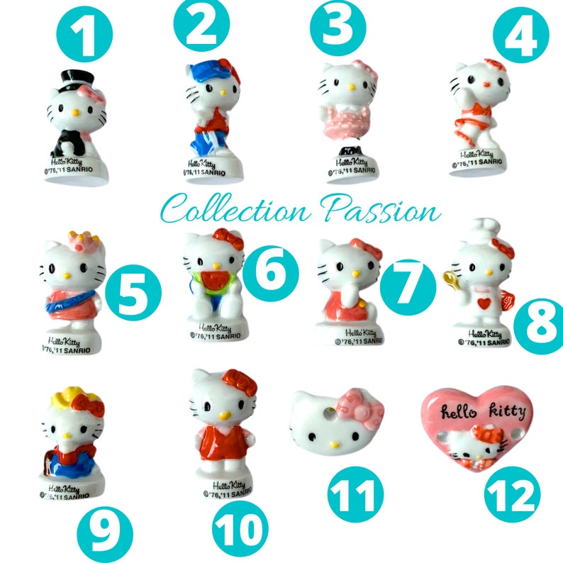 HELLO KITTY MINIATURE Feve Porcelain Mini Figure Cake Topper Decoration ...