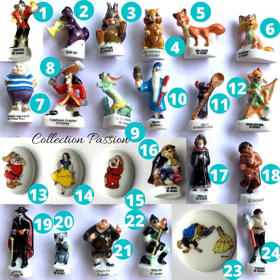French FEVES DISNEY Miniature Figure Mini Ceramic Figurines - Etsy