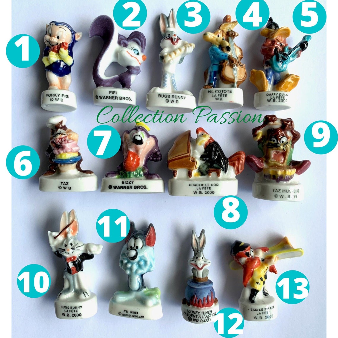 WARNER BROS FEVE french porcelain miniature figure Looney | Etsy