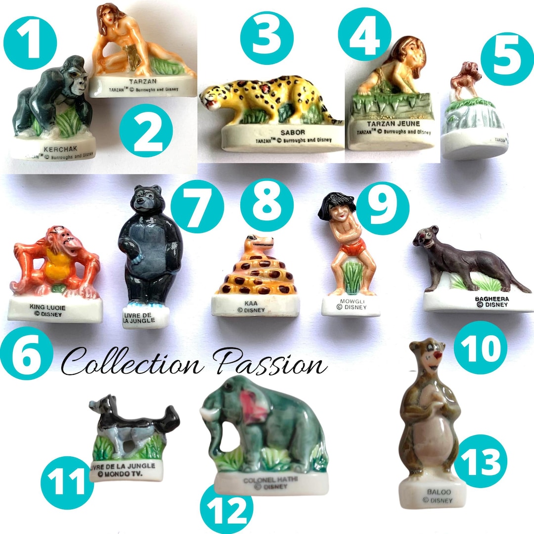 Fève DISNEY TARZAN JUNGLE Book Miniature Glossy Porcelain Mini Figure ...