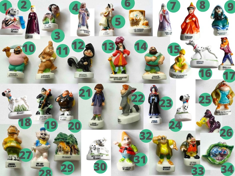 French FEVES DISNEY Miniature Figure, Mini Ceramic Figurines, King Cake ...