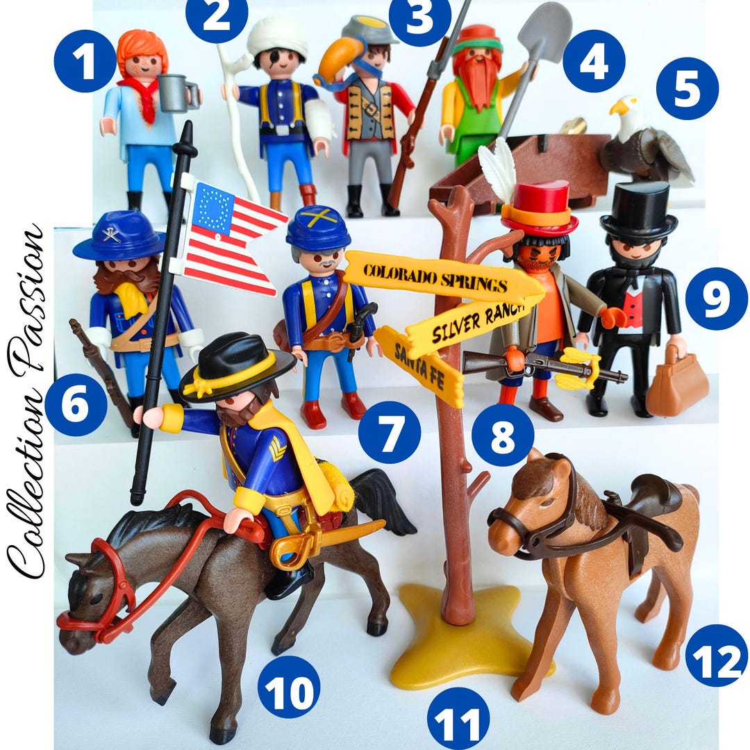 PLAYMOBIL Figure CAVALRY CIVIL War Horse Western Playmobile Vintage ...