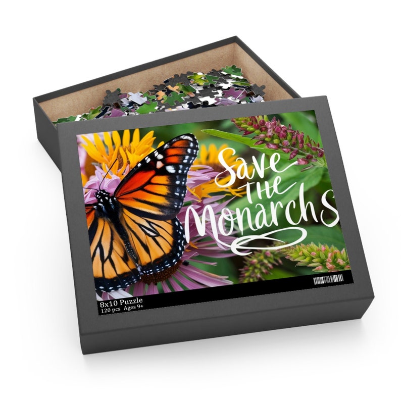 Save the Monarchs Puzzle - Stunning Butterfly & Flower Design, High ...