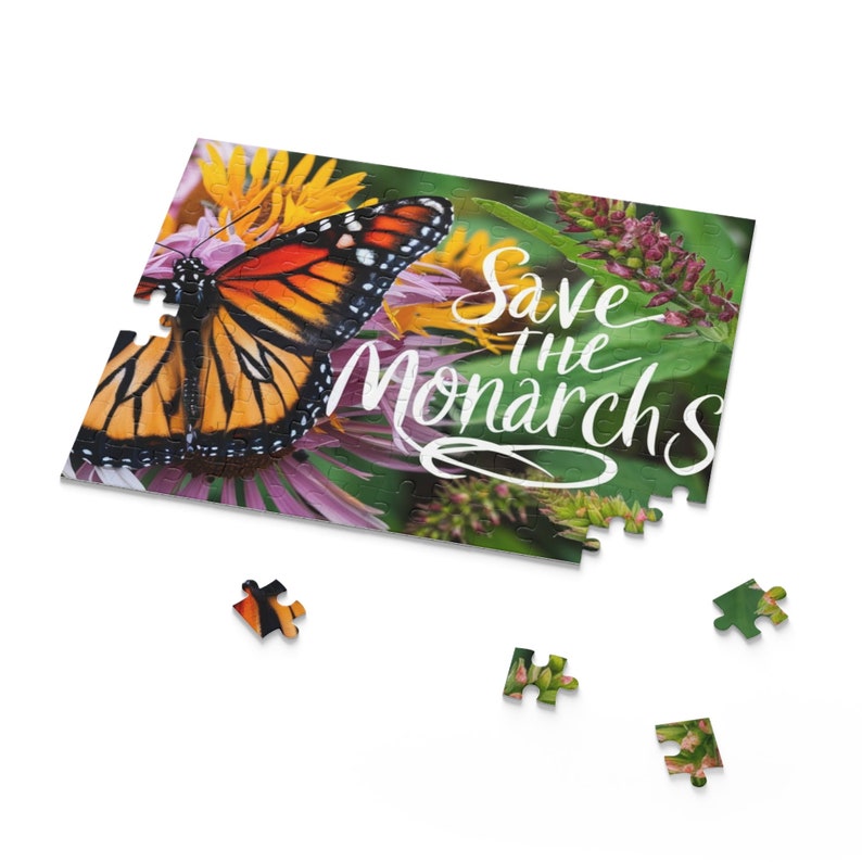 Save the Monarchs Puzzle - Stunning Butterfly & Flower Design, High ...