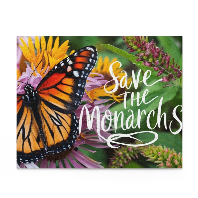 Save the Monarchs Puzzle - Stunning Butterfly & Flower Design, High ...