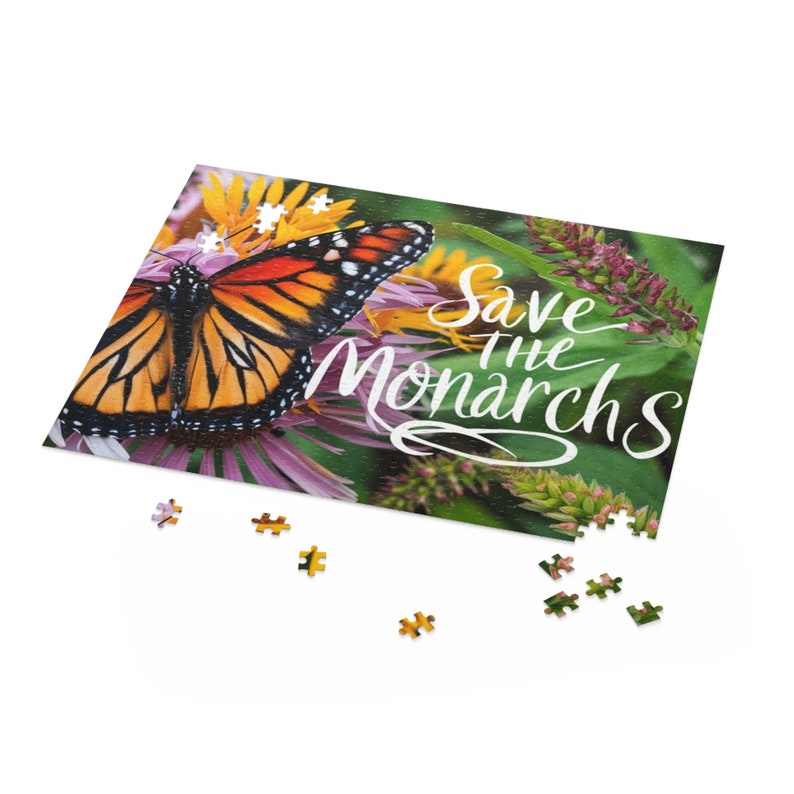 Save the Monarchs Puzzle - Stunning Butterfly & Flower Design, High ...