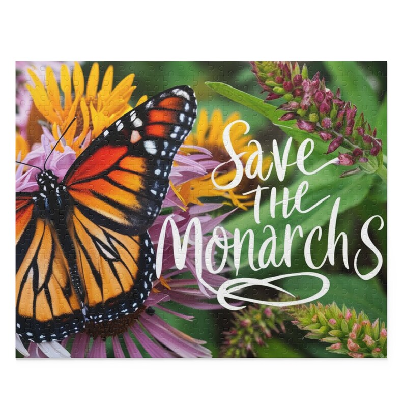 Save the Monarchs Puzzle - Stunning Butterfly & Flower Design, High ...