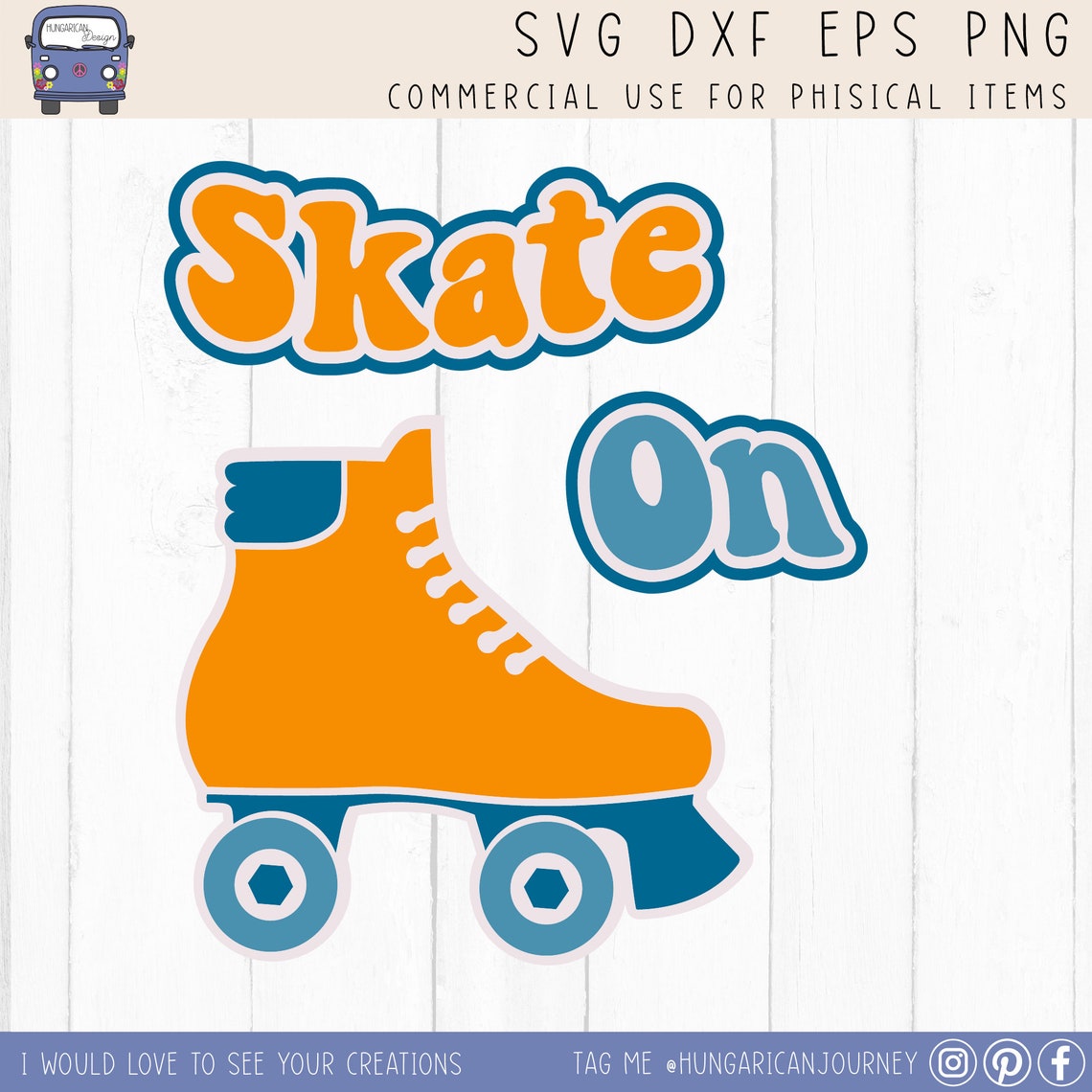 Retro Roller Skate SVG File, Groovy Roller Skate Bag Cut File, Roller ...