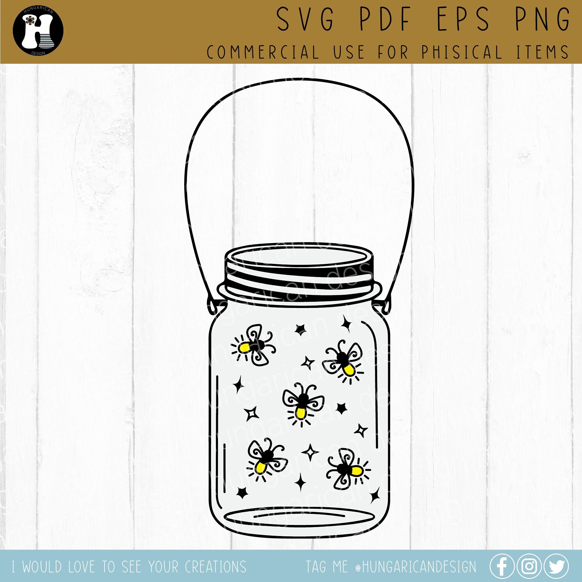 Lightning Bugs in a Mason Jar SVG, Bug SVG, Front Porch Decor Ideas ...