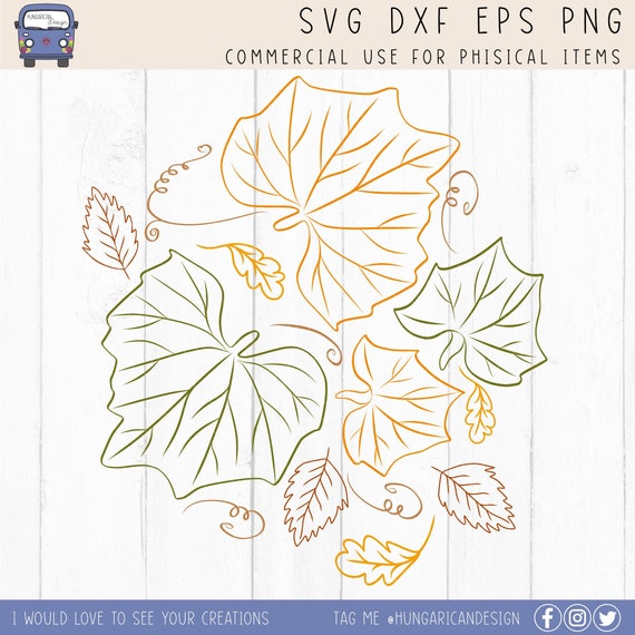 Fall Leaves Svg outlined bundle Fall svg Autumn leaves svg | Etsy