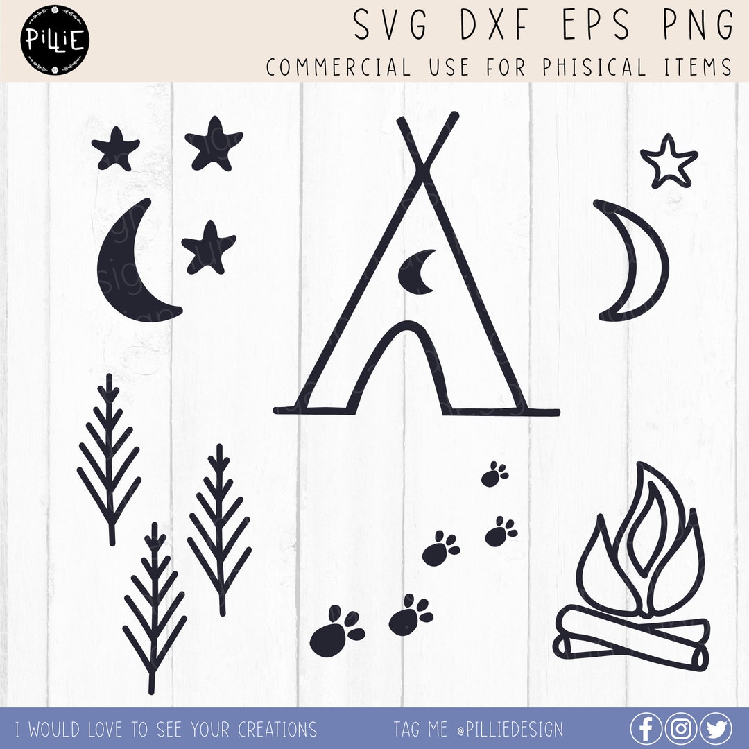 Camping SVG, Campground Bundle SVG, Pine Tree Svg, Outdoor Svg, Camping ...