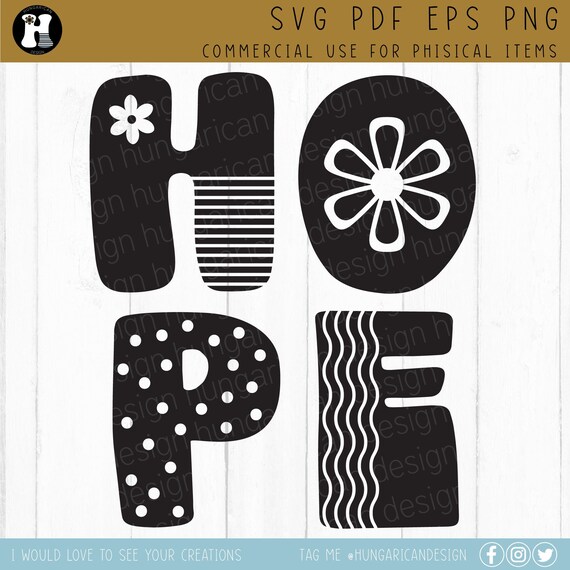 Retro Hope SVG File Inspirational Svg Cut File Nursery Wall - Etsy