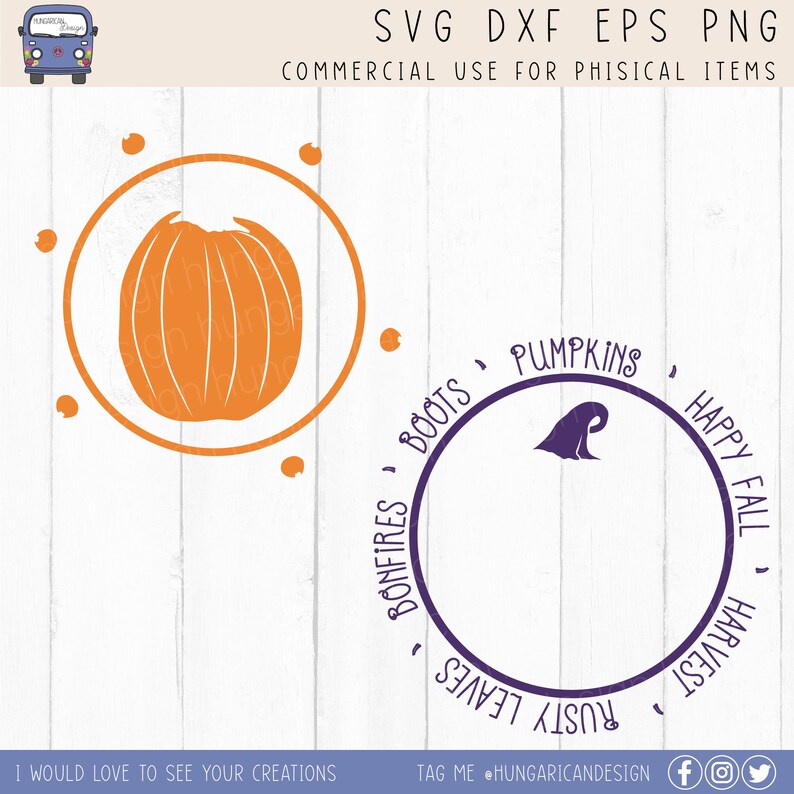 Pumpkin in a Circle SVG File With Layers, Fall SVG File, Autumn SVG ...